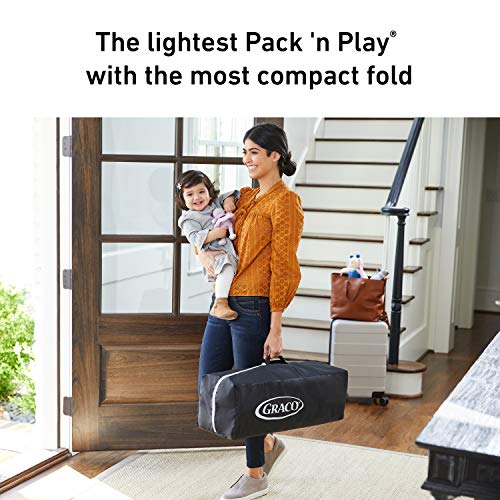 Graco Pack 'n Play FoldLite Playard | Lightweight Travel Pack 'n Play with Easy, Compact Fold, Sawyer , 36.5x28.5x30 Inch (Pack of 1)