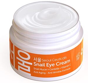 korean skin care snail eye cream – 97.5% snail mucin korean beauty skincare anti aging under eye cream with cica centella asiatica – extremely effective anti wrinkle eye treatment cream 0.5oz