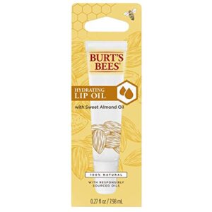 Burt's Bees 100% Natural Hydrating Lip Oil with Sweet Almond Oil, 1 Tube (Pack of 4)