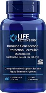 life extension immune senescence protection formula standardized cistanche reishi pu-erh tea 60 vtabs