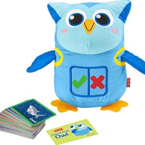 Fisher-Price Electronic Learning Toy, Guess & Press Owl Interactive Plush with Games for Preschool Kids Ages 3 Years+