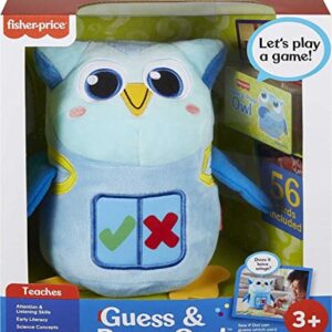 Fisher-Price Electronic Learning Toy, Guess & Press Owl Interactive Plush with Games for Preschool Kids Ages 3 Years+