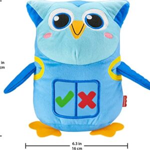 Fisher-Price Electronic Learning Toy, Guess & Press Owl Interactive Plush with Games for Preschool Kids Ages 3 Years+