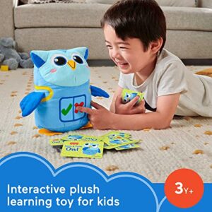 Fisher-Price Electronic Learning Toy, Guess & Press Owl Interactive Plush with Games for Preschool Kids Ages 3 Years+