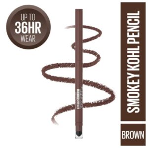 Maybelline Tattoo Studio Liner Smokey Gel Pencil Makeup, Long Lasting Waterproof Eyeliner, Smudge-proof, Matte Finish, 36hr Wear, Blendable, Mechanical Pencil, Smokey Brown