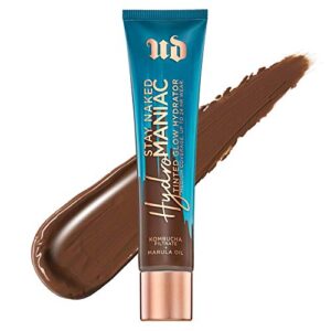 urban decay hydromaniac tinted moisturizer – 24hr hydrating & glowy medium coverage foundation – with kombucha filtrate + marula oil – lightweight, dewy skin finish – 81 deep neutral, 1.1 oz