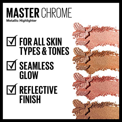 Maybelline Master Chrome Metallic Highlighter Powder, Molten Gold, 1 Count