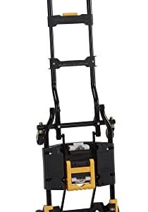 COSCO 12225YGB1E 2-in-1 Folding Hand Truck, 300 lb. Capacity, Multi-Position with Extendable Handle, Black/Yellow