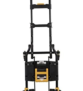 COSCO 12225YGB1E 2-in-1 Folding Hand Truck, 300 lb. Capacity, Multi-Position with Extendable Handle, Black/Yellow