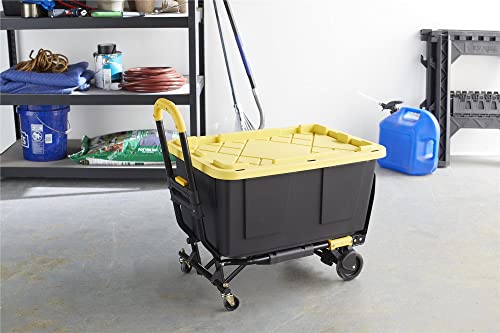 COSCO 12225YGB1E 2-in-1 Folding Hand Truck, 300 lb. Capacity, Multi-Position with Extendable Handle, Black/Yellow