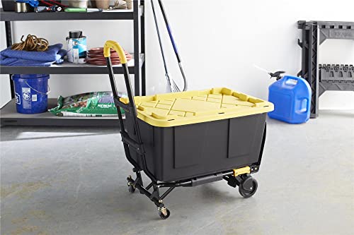 COSCO 12225YGB1E 2-in-1 Folding Hand Truck, 300 lb. Capacity, Multi-Position with Extendable Handle, Black/Yellow