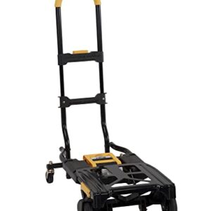 COSCO 12225YGB1E 2-in-1 Folding Hand Truck, 300 lb. Capacity, Multi-Position with Extendable Handle, Black/Yellow