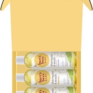 Burt's Bees Baby Shampoo and Wash 3-Pack, 2 Original and 1 Calming with Lavender, 12 Fl Oz Each