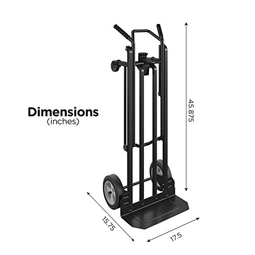 COSCO Steel 2-in-1 Hand Truck 800 lb Weight Capacity in Black