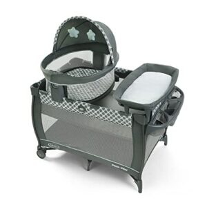 graco pack ‘n play travel dome lx playard | features portable bassinet, diaper changer, and more, kenton