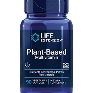 Life Extension Plant-Based Multivitamin – Plant Derived Vitamins and Minerals Supplement for General Health - Nutrients from Fruits & Veggies - Gluten-Free, Non-GMO, Vegetarian – 90 Capsules