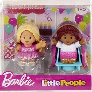 Fisher-Price Little People Barbie Toddler Toys Party Figure Pack, 2 Characters for Pretend Play Ages 18+ Months