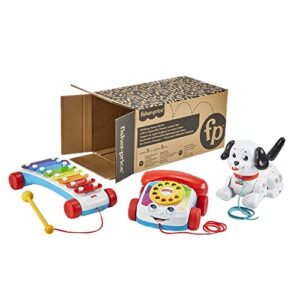 Fisher-Price Pull-Along Basics Gift Set, 3 classic pull toys for infants and toddlers ages 12 months and older