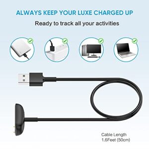 [2-Pack] Charger Cable for Fitbit Luxe/Charge 5, for Fitbit Luxe/Charge 5 Fitness Tracker, Replacement Charging Cable Cord Accessory for for Fitbit Luxe and Charge 5 (3.3 ft/1.6 ft)