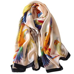 nuweerir womens silk feeling polyester scarf long satin scarf fashion designer scarf lightweight wraps