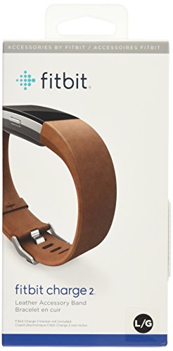 Fitbit Charge 2 Accessory Band, Leather, Cognac, Large