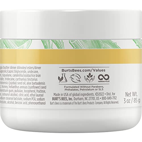 Burt's Bees Hydrating Moisturizing Cream for Sensitive Skin with Aloe & Rice Milk, Natural Origin Formula for Face & Body, 3 oz