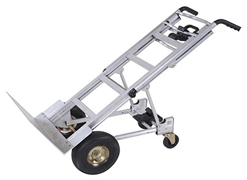 3-in-1 Convertible Truck, 1000lb Capacity, 20-1/2w x 21-1/4d x 47-4/5h, Aluminum