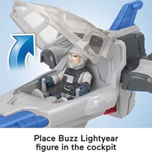 Disney and Pixar Lightyear Toys, Imaginext Hyperspeed Explorer XL-01 Spaceship & Buzz Lightyear Figure Set for Pretend Play Ages 3-8 Years