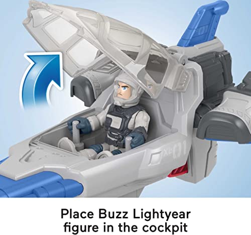 Disney and Pixar Lightyear Toys, Imaginext Hyperspeed Explorer XL-01 Spaceship & Buzz Lightyear Figure Set for Pretend Play Ages 3-8 Years