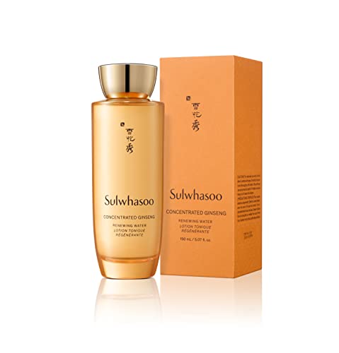 Sulwhasoo Concentrated Ginseng Renewing Water: Antioxidant-Rich Toner to Hydrate, and Visibly Soften Lines & Wrinkles, 5.07 fl. oz.