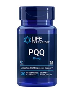 life extension pqq (pyrroloquinoline quinone) 10 mg – support mitochondrial biogenesis for energy – heart & brain health supplement – gluten-free, non-gmo, vegetarian – 30 capsules