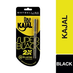 Maybelline New York New The Colossal Kajal - Super Black (2X Blacker) Waterproof 16Hours Intense Pencil