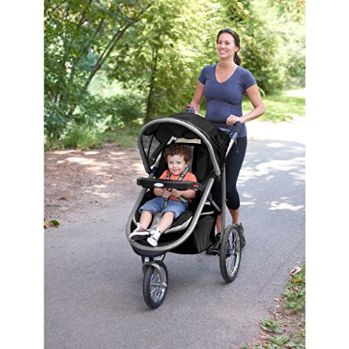 Graco FastAction Fold Jogger Travel System | Includes the FastAction Fold Jogging Stroller and SnugRide 35 Infant Car Seat, Gotham