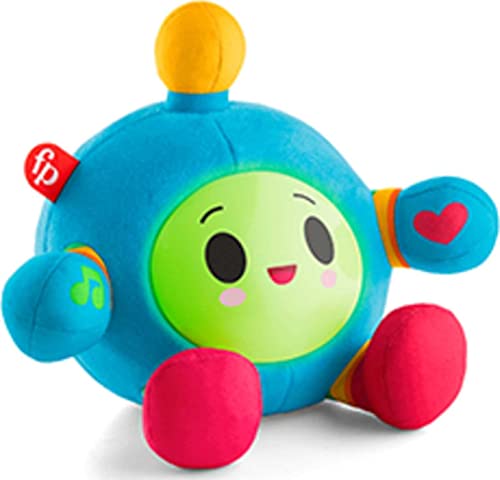 Fisher-Price Happy World Huggy Wuggy Bug, take-Along Soft Plush Toy with Lights, Music and Sounds for Infants and Toddlers Ages 6 Months and up