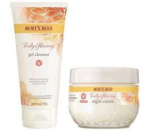 burt’s bees truly glowing moisture bundle – face cleanser 6 ounces and night face cream 1.8 ounces