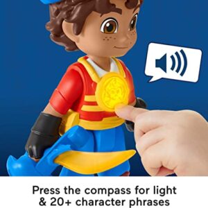 Fisher-Price Santiago of the Seas Pirate Toy Talking Santiago Figure with Lights for Preschool Pretend Play Ages 3+ Years