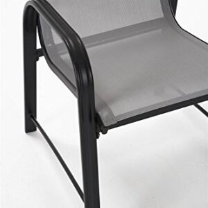 Cosco Outdoor Living Dining Chairs, 6-Pack, Gray Frame, Light Gray Sling (88645GLGE)