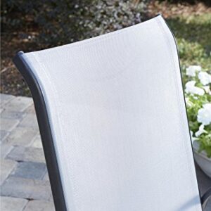 Cosco Outdoor Living Dining Chairs, 6-Pack, Gray Frame, Light Gray Sling (88645GLGE)