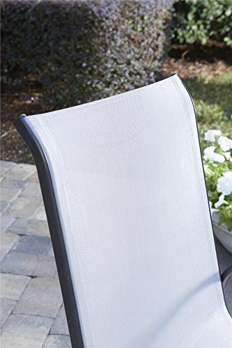 Cosco Outdoor Living Dining Chairs, 6-Pack, Gray Frame, Light Gray Sling (88645GLGE)