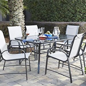 Cosco Outdoor Living Dining Chairs, 6-Pack, Gray Frame, Light Gray Sling (88645GLGE)