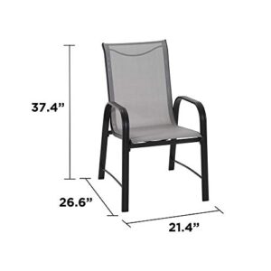 Cosco Outdoor Living Dining Chairs, 6-Pack, Gray Frame, Light Gray Sling (88645GLGE)