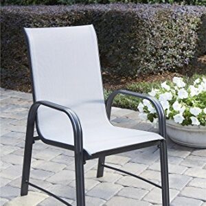 Cosco Outdoor Living Dining Chairs, 6-Pack, Gray Frame, Light Gray Sling (88645GLGE)