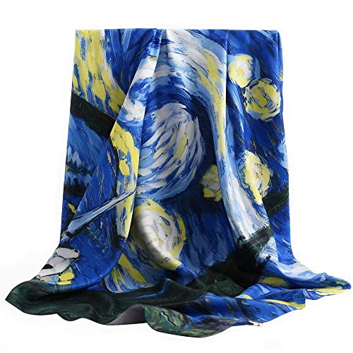 vimate 100% Silk Hair Scarf, Mulberry 35 Inch Fashion Square Silk Head Scarf for Women Night Sleeping (Style 33)