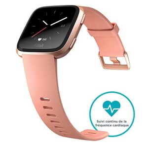 Fitbit Versa Smart Watch, Peach/Rose Gold Aluminium, One Size (S & L Bands Included)