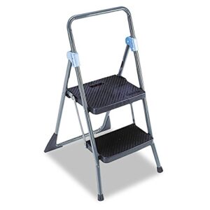 Cosco 11829GGB Commercial 2-Step Folding Stool, 300lb Cap, 20 1/2w x 24 3/4d x 39 1/2h, Gray