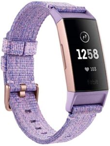 fitbit charge 3 special edition fitness activity tracker, lavender woven, one size, 0.06 pound