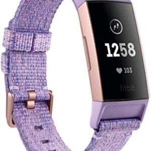 Fitbit Charge 3 Special Edition Fitness Activity Tracker, Lavender Woven, one Size, 0.06 Pound