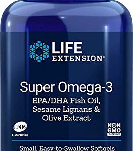 LIFE EXTENSION SUPER OMEGA 3 EPA DHA WITH SESAME LIGNANS AND OLIVE FRUIT EXTRACT 240