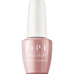 opi gelcolor, barefoot in barcelona, nude gel nail polish, 0.5 fl oz