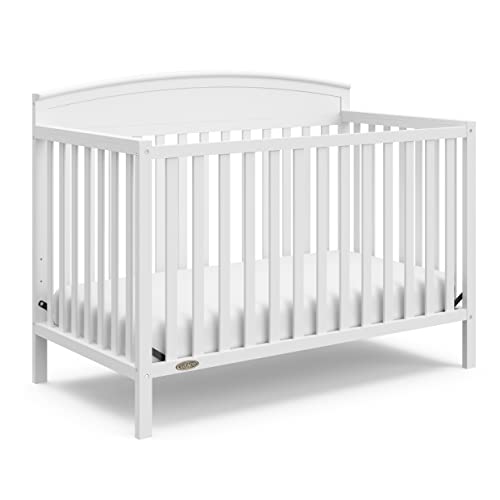 Graco Benton 5-in-1 Convertible Crib (White) – GREENGUARD Gold Certified, Converts from Baby Crib to Toddler Bed, Daybed and Full-Size Bed, Fits Standard Full-Size Crib Mattress